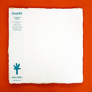 KHADI Paper Square White RAG Paper (20 Sheets) Packs SP3-2W 320 GSM 12" X 12"
