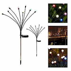 Solar Powered Firefly Lights,Garden Lights Firefly Lights Solar Outdoor Color Garden Lights for Yard Decorations Outdoor.(2 PCS)
