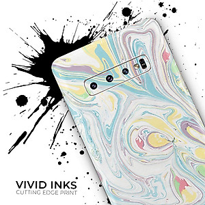 DesignSkinz Marbleized Swirling Candy Colors Protective Vinyl Decal Wrap Skin Cover Compatible with The Samsung Galaxy S20 (Screen Trim & Back Glass Skin)