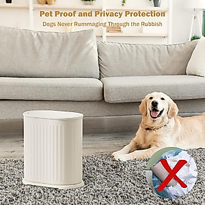 QINOFEN Stainless Steel Small Bathroom Trash Can with Pop up Lid 9L/2.4 Gallon Metal Waste Basket with Removable Liner Bucket,Slim Garbage Can Bin Under Desk/Sink for Bedroom,Office,Toilet,Diaper