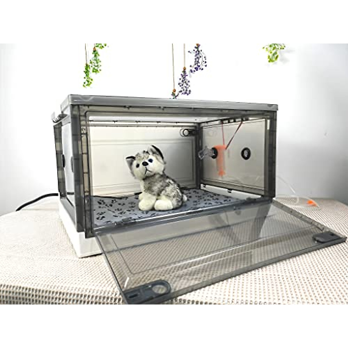 REDDOUDOU Puppy Incubator, Puppy Incubator with Heating, Large PET Brooder Nursery, Kitten Incubator, Incubator for Puppies with Puppy Bed Mat (85L)