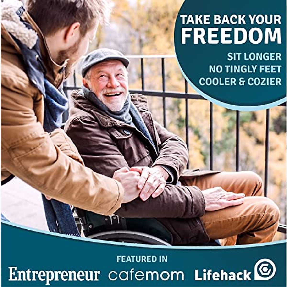 Large Seat Cushion for Wheelchairs, Office Chairs and Recliners - 19.5 x 17 x 3.5 Inch Large and Soft Cushion for Users up to 300lbs - Relieves Sciatica, Tailbone and Back Pain