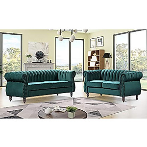 US Pride Furniture S5647-SF+LV Sofas, Green