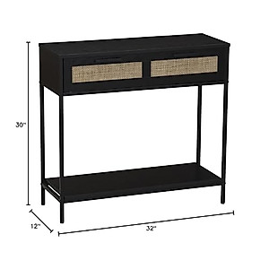 Household Essentials Black Oak Bungalow Console Table