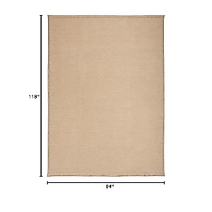 Nourison Washable Jute Solid Natural 7'10" x 9'10" Area -Rug, Easy -Cleaning, Non Shedding, Bed Room, Living Room, Dining Room, Kitchen (8x10)