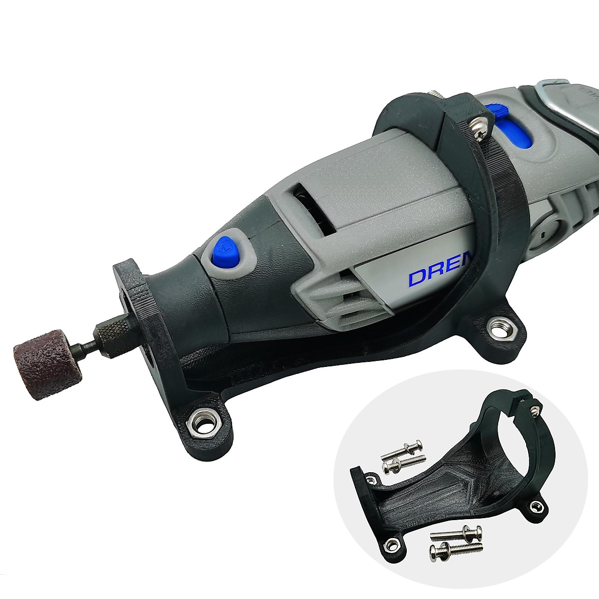 ZYRELYNX Easily Working Mount Compatible with Dremel 3000, Rotary Tools Mount Base Fixed on Table, Bench, An Auxiliary Accessory for Freeing Your Hands(Excluding Rotary Tool), Black