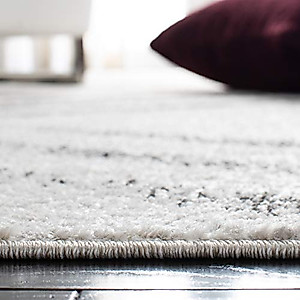 SAFAVIEH Adirondack Collection Accent Rug - 2'6" x 4', Ivory & Grey, Modern Geometric Distressed Design, Non-Shedding & Easy Care, Ideal for High Traffic Areas in Foyer, Living Room, Bedroom (ADR253A)