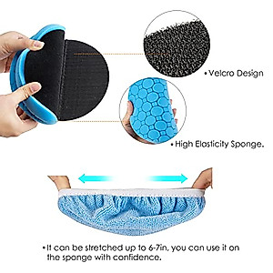 CHEGIF 17pcs 6 Inch Buffing Polishing Pads Kit, Car Buffing Sponge Pads Cutting Polishing Pad Kit, Includes Wool Buffing Pad and Polishing Bonnets with M14 Drill Adapter for Car Polishing and Waxing