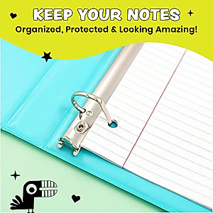 Yoobi 1 Inch Binder Set – 3-Ring Binders with 2 Pockets – Perfect for School or Office – Holds up to 220 Sheets – 4 Pack – Solid Multicolor Variety