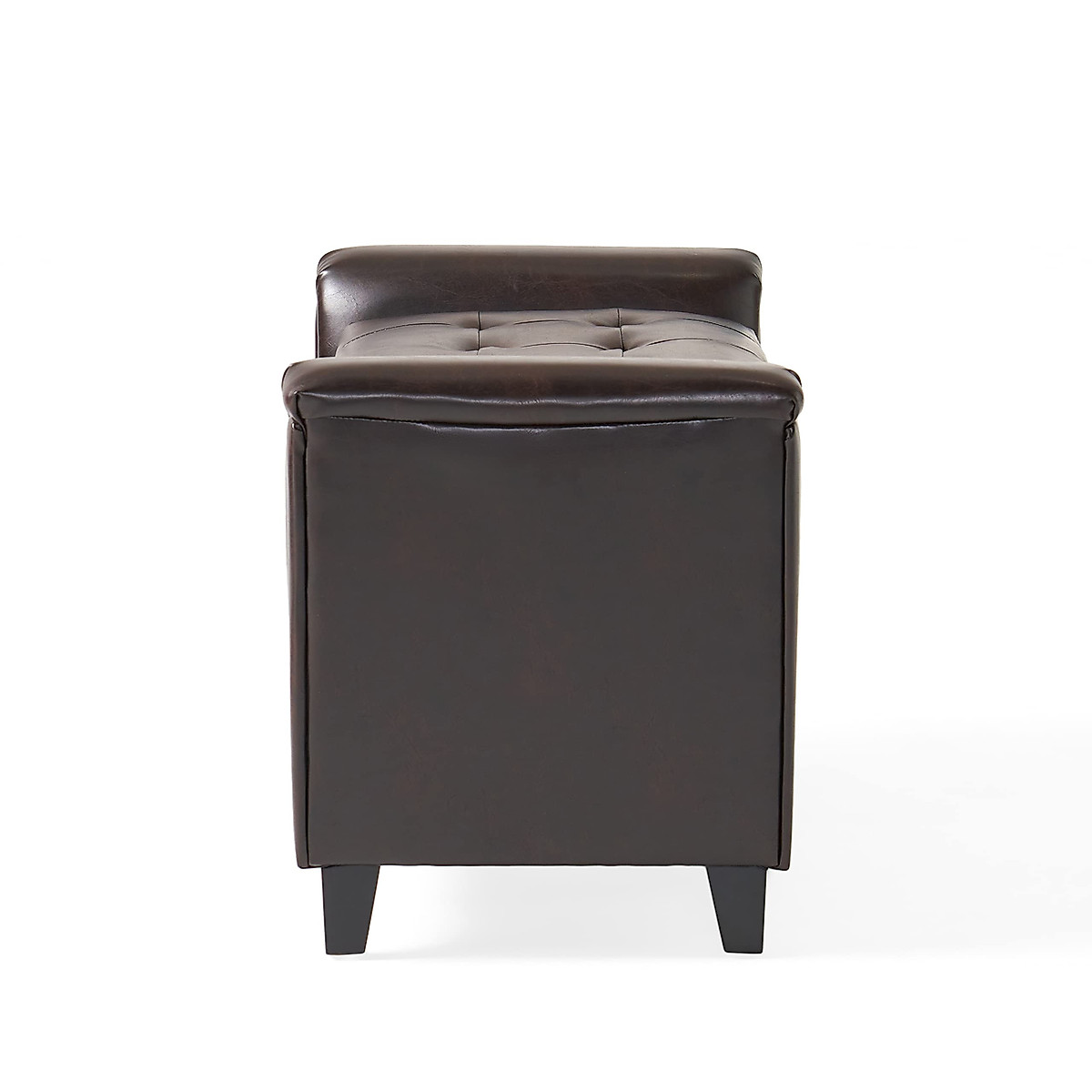 Christopher Knight Home Alden Armed PU Storage Bench, Brown, 17. 50D x 45. 50W x 20.75H