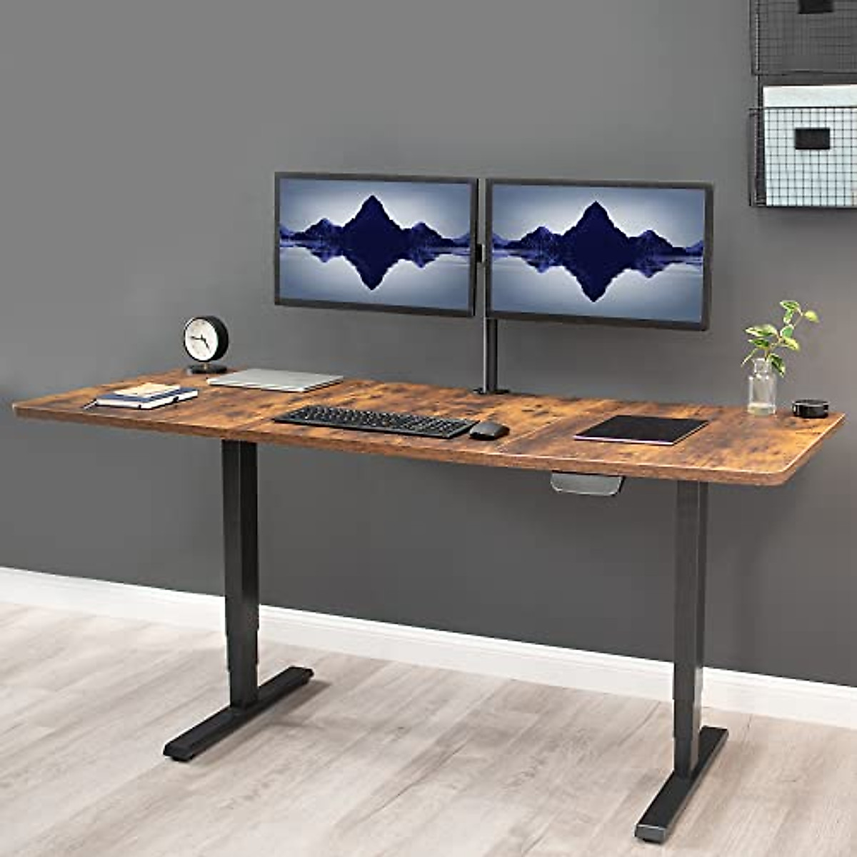 VIVO Universal 71 x 30 inch Table Top for Standard and Sit to Stand Height Adjustable Home and Office Desk Frames, 3 Section Desktop, Vintage Brown, DESK-TOP72-30N