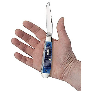 Case WR XX Pocket Knife Navy Blue Bone Trapper Item #2800 - (6254 SS) - Length Closed: 4 1/8 Inches