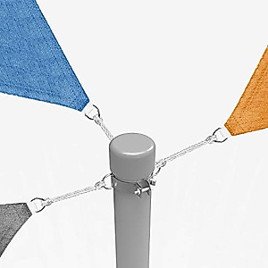 E&K Sunrise Sun Shade Sail Canopy Pole Kit for Garden Patio Backyard Sign Light Pole 126’’ Metal Post Powder Coated Sturdy Durable with Clamp
