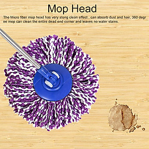 Huhushop Spin Mop Head Refills Microfiber Round Spin Mop Head Replacement for Universal Spin Mop System Perfect for Home Commercial Use (Purple+White)