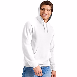 Hanes Men's French Terry Pullover Hoodie, White, Medium