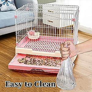 BNOSDM 100 PCS Disposable Rabbit Cage Liner Plastic Guinea Pig Cage Bedding Hamster Litter Pan Bags Universal Toilet Film for Bunny Chinchilla Ferret Hedgehog Small Animals (47")