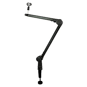 Rockville ROGAN STAND Pro Boom Arm Mic Stand with Fixed Mount+Desk Stand+Cable