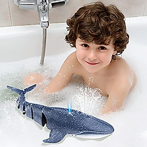 New Upgrade Pool Toys Remote Control Whale Shark Toys Outdoor RC Boat Water Toys for Kids Age 8-12 , 6+ Year Old Boys & Girls (2 x Batteries)