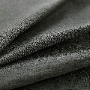 Lazzzy Bedroom Curtains 84 Inches Long 2 Panels Dark Gray Room Darkening Thermal Insulated Linen Textured Window Treatment Set Light Reducing Drapes