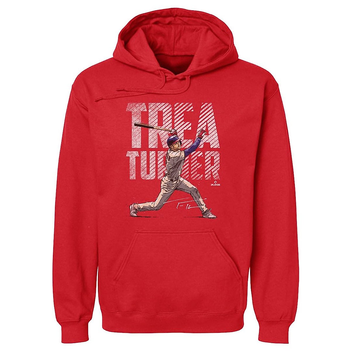 500 LEVEL Trea Turner Hoodie Sweatshirt (Hoodie, Small, Red) - Trea Turner Philadelphia Bold Stripes WHT