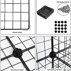 C&AHOME Wire Cube Storage, 12-Cube Organizer Metal, C Grids Storage Bins Shelving, Modular Bookshelf Shelf, Closet Cabinet Ideal for Bedroom, Office 36.6”L x 12.4”W 48.4”H Black