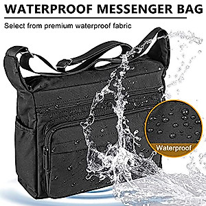 Messenger Bag for Men,Small Messenger Bag Black Canvas Crossbody Bag for Women Satchel Travel Shoulder Purse