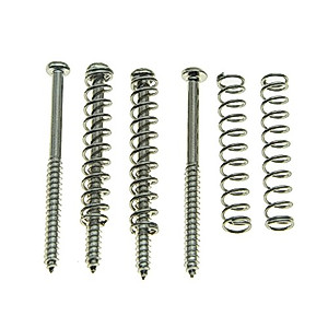 KAISH Pack of 20 Bass Guitar Pickup Mounting Screws Pickup Springs for Precision P Bass or J Bass or P90 Soap Bar Pickups Nickel