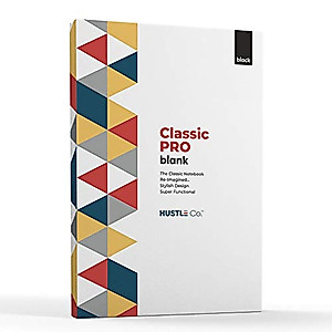 Thick Blank Journal Notebook with Unlined / Unruled / Plain Pages | Deluxe 120gsm Ink Resistant Paper for Writing, Sketch Book, 160 Pages | Hardcover Sketchbook with Pen Holder, Pocket, Ribbon (Black)