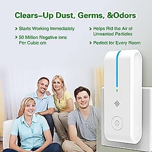 Pure Air - 3 Units-Mini Home Plug-in Air Purifier,Ionizer Air Purifier, Power Saving, Silent Suitable Portable Air Purifier for home, bathroom, living room, bedroom, hotel, pet room, toilet（White)