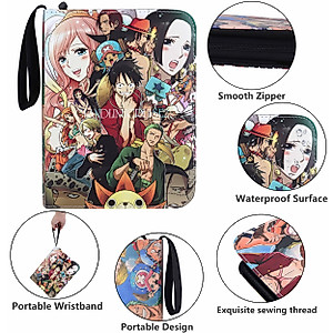 Roffatide 4 Pocket Binder Cards with 50 Removable Double Sided Pages Sheets Trading Card Binder Holds Up to 400 Cards Pockets Zipper Album For Boys Girls