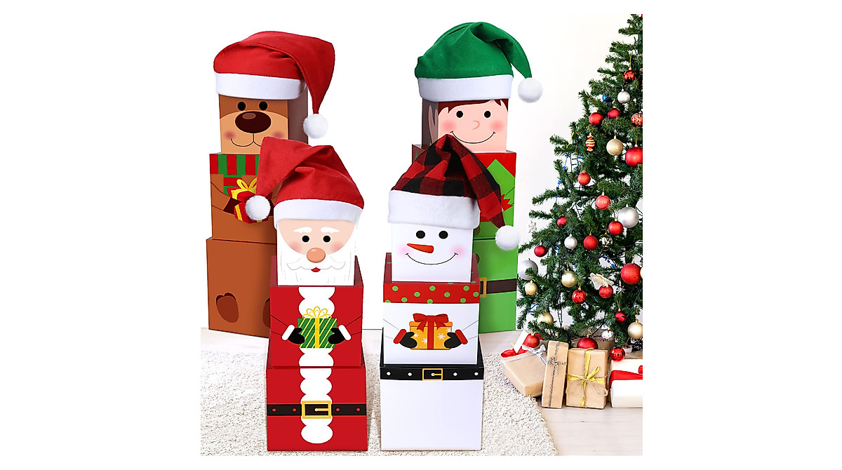 16-Piece Christmas Stacking Gift Box Set