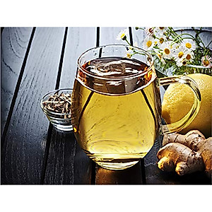 Sun's Tea Ultra Clear Glass Tea Mug | Coffee Mug 16 oz (470 ml) | Borosilicate - Glasses w Big Handle | Simple and Elegant | Microwave Safe | Pure Glass