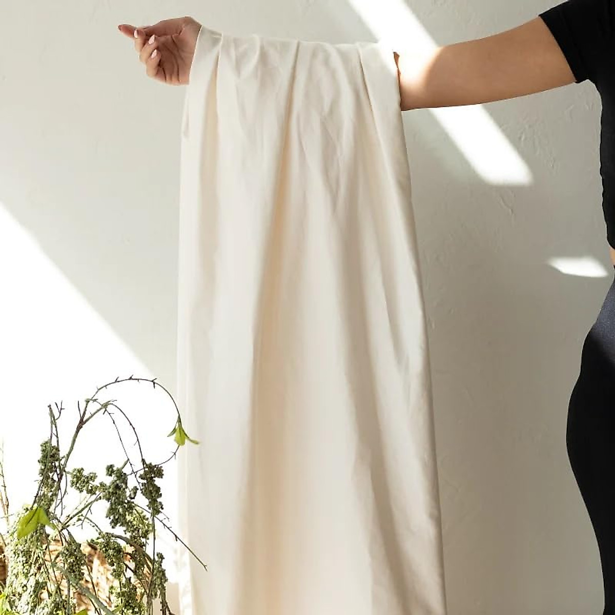 DreamFit DreamCool 100% Pima Cotton Sheets with Elastic Corner Straps 20 Inch Extra Deep Pocket Crafted in USA Bedding Guaranteed to Stay On Luxury Sheets King Sheets Set Ivory