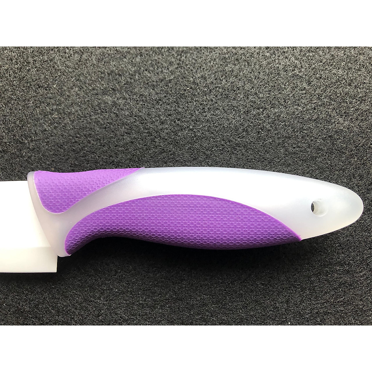Ceramic Knife Set One 6" Chef Knife & One 4" All Purpose Knife With Large Ergo-Handle (Purple & White)