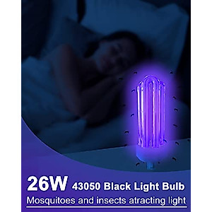 43050 Replacement Bulbs Compatible with Dynatrap DT1775 1 Acre and DT1750 3/4 Acre Bug Zapper, 3U 26W Black Light Bulb for Mosquito & Flying Insect Trap Light, 3 Pack