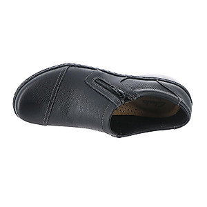 Clarks womens Cora Giny Loafer Flat, Black Tumbled/Smooth Leather, 8 US