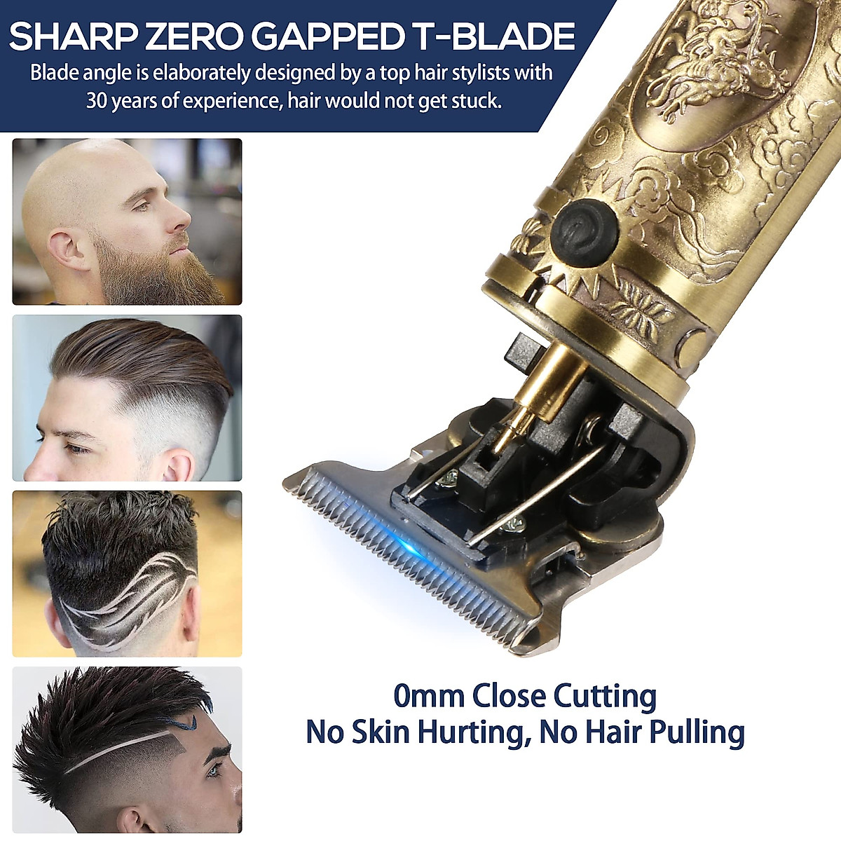 BA-BOLING Hair Clippers for Men Professional, Pro t Outliner Edgers Trimmer for Mens Hair Cutting, Zero Gapped Beard Trimmer Hair Clipper Cordless Electric Led Display for Barbers