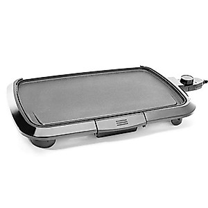 Chefman Electric Griddle, Fully Immersible and Dishwasher Safe Features, Adjustable Temperature Control Allows for Versatile Cooking and Removable Slide-out Drip Tray for Easy Cleaning, Black