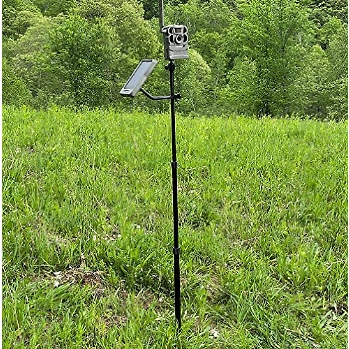 TACTACAM Reveal Adjustable Camera Stake with Solar Panel Mount - Fits All Trail Cameras and Cellular Cameras with 1/4" 20 mounts