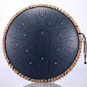 April Yang Tank Drum 15 Note 13 Inch | Hluru Steel Tongue Drum Percussion Instrument | Yoga Meditation Non Screen Music Gifts