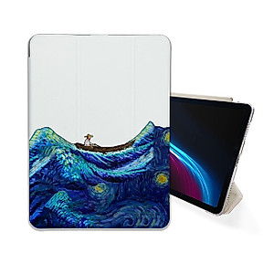 Great Wave Kanagawa Starry Night case Compatible with iPad Mini Air Pro 7.9 8.3 9.7 10.2 10.9 11 12.9 inch Pattern Cover New 2022 2021 Trifold Stand 3 4 5 6 7 8 9 Generation 584 (10.2" 7/8/9 gen)