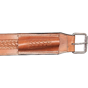 RAJ INTERNATIONAL Back Cinch Strap Western Horse Saddle Bucking Strap Rear Girth Flank Cinch Smooth Leather Size Length: 40 Buckle to Buckle & Width: 2.75 with 2 Buckles