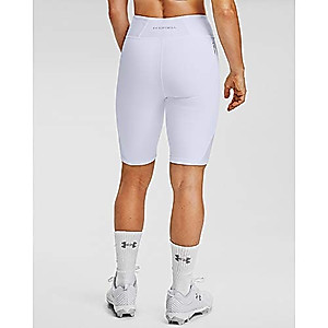 Under Armour Women's Soft Big Logo Sliding Shorts 20 , White (100)/Mod Gray , Medium