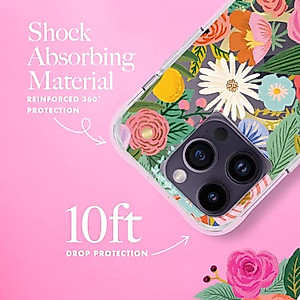 Rifle Paper Co. iPhone 14 Pro Case [Compatible with MagSafe] [10FT Drop Protection] Cute iPhone Case 6.1" with Floral Pattern, Anti-Scratch Tech, Shockproof Material, Slim Fit - Garden Party Blush