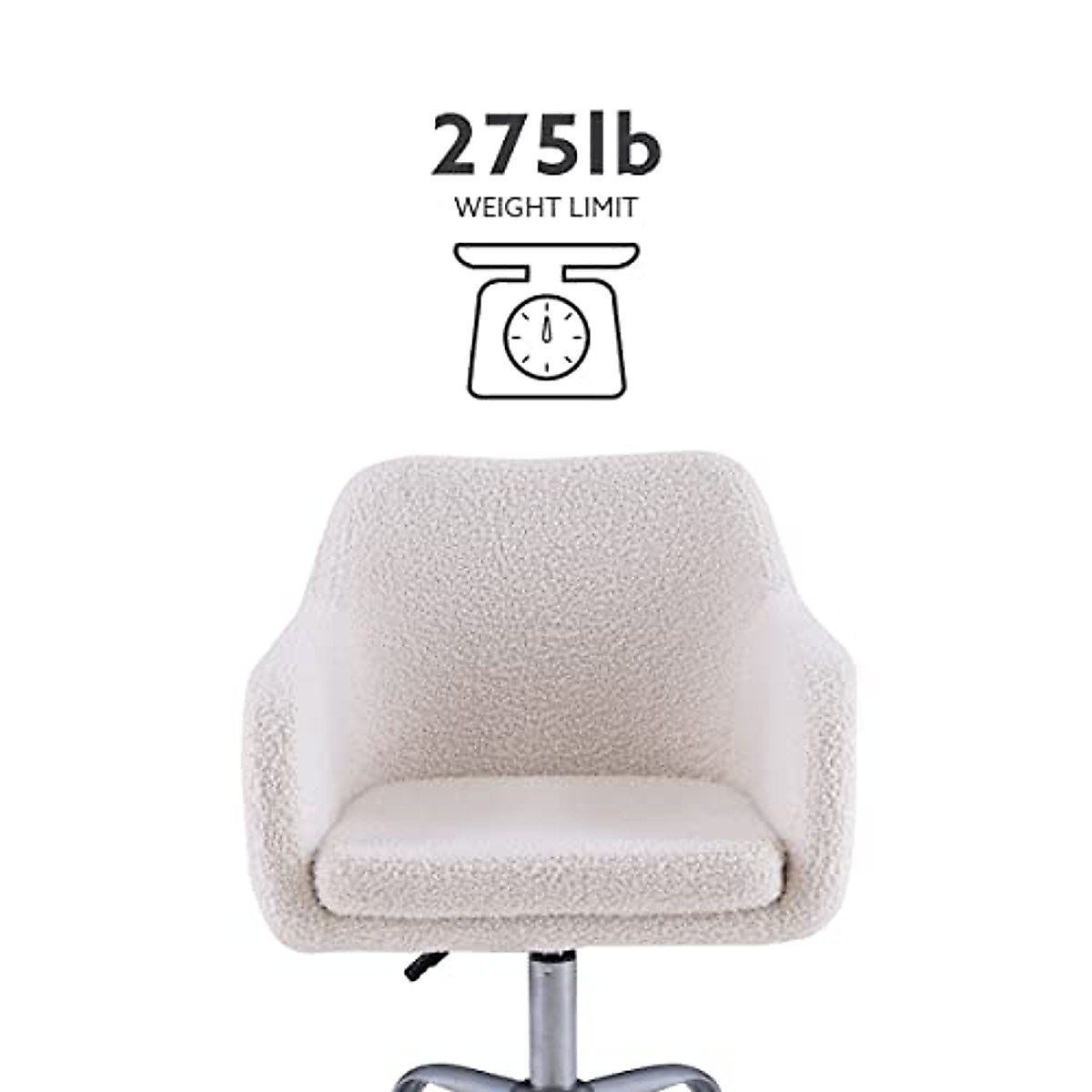 Linon Home Decor Products Linon Brooklyn Sherpa Office Chair, Ivory
