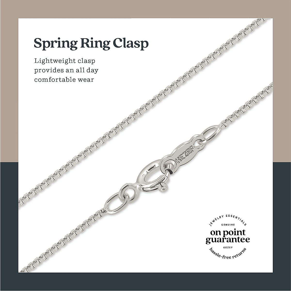 KEZEF Sterling Silver Necklace for Women Italian Box Chain Necklace 0.7mm 925 Sterling Silver Necklace for Women Men Sterling Silver Necklace for Women - Made in Italy | Length 16" - 36"