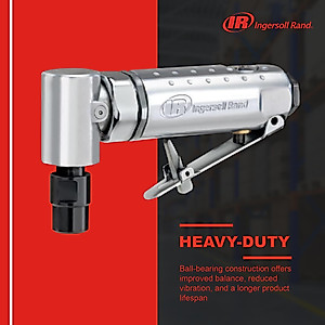Ingersoll Rand 301B Air Angle Die Grinder, 21,000 RPM, 0.25 HP, 1/4" Collet, Front Exhaust