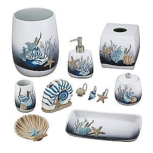 Avanti Linens - Tumbler, Countertop Organizer, Sealife Inspired Bathroom Decor (Blue Lagoon Collection)