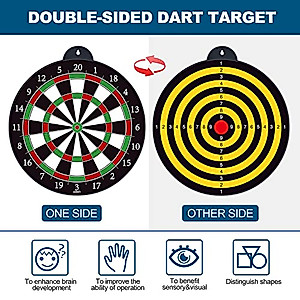 GaHoo Magnetic Dart Board, Safe Dart Game Toy for Kids, 12pcs Magnetic Darts, Excellent Indoor Game and Party Game, Double Sided Dart Board Toys Gifts for 4 5 6 7 8 9 10 -12 Years Old Boy Girl Adults