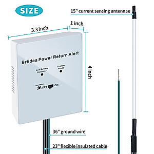 Power Return Alarm, Briidea Utility Power Back on Alert for Generator, Loud Siren with LED Indicator